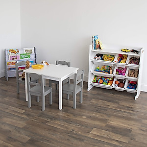 Humble Crew Toy Storage Organizer with Shelf and 9 Storage Bins, White