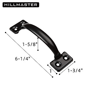 HILLMASTER Heavy Duty Gate Latch Door Handle Hardware Kit for Wooden Fence, Self-Closing Gate Latch with Pull String, Decorative Metal Gate Pull Handle, 2 Pack 6in T-Strap Gate Hinges, Black Finish