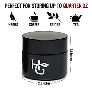 Herb Guard - Quarter Oz Ultraviolet Jar & Humidity Pack (100 ml) Airtight UV Protection Keeps Herbs Fresh for Months [3 Pack]