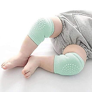 GUAGLL 5 Pairs Baby Knee Pads for Crawling Toddler Leg Warmers Non-slip Elastic Cotton Socks for Crawling 6-24 Months