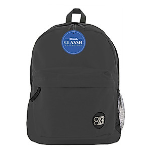 BAZIC School Backpack 17" Black, Lightweight School Bag Padded Back & Adjustable Strap for Students, Travel Bag Fit A4 Notebook, 12-Pack
