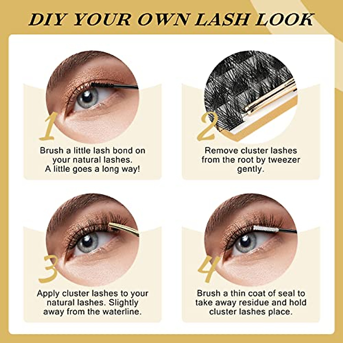 QUEWEL Lash Clusters 480 Pcs Individual Lashes Mix10-18mm Cluster Lashes Practical Soft Comfortable DIY Lash Extensions Lasting Enlarged Eyes (Mega-Mix10-18)