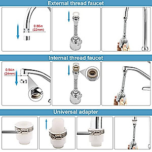 Faucet Extender Jaywayne Kitchen Faucet Sprayer Attachment Movable 360° Rotatable Anti -Splash Water Saving Tap Faucet Extender with Universal Adapter Set Kitchen Sink Accessories Tools