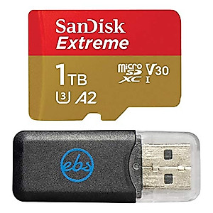 SanDisk Extreme 1TB Memory Card for GoPro Action Camera Hero 11 Black and Hero11 Black Mini (SDSQXAV-1T00-GN6MN) V30 A2 UHS-I U3 Class 10 Bundle with 1 Everything But Stromboli MicroSDXC Card Reader