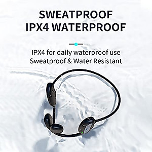 Wireless Air Conduction Headphones, Painless Ultra-Lightweight Bluetooth 5.0 Sport Earphones, Built-in Mic Open-Ear Headsets IPX4 Waterproof for Running, Hiking AS6 (Black)
