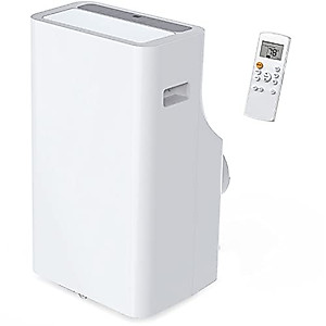 hOmelabs 7,200 BTU Portable Air Conditioner - Quiet AC Unit Cools Rooms up to 450 Square Feet - with Wheels, Washable Filter, Remote Control and LED Indicator Lights