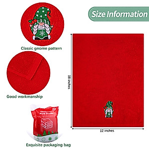 MCEAST 3 Pack Christmas Hand Towel 17.7 x 12.6 Inches Soft Wash Cloths Holiday Design Pure Cotton Towels for Bathroom, Home, Kitchen Drying and Cleaning (Red, Green, White)