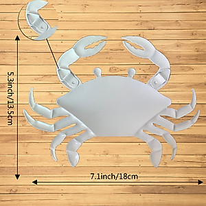 SOBLUING Crab Wall Decor Metal Crabs Decorations, Tiki Bar Wall Decor Coastal Sculptures for Home, Outdoor Wall, Home Door, Window, Ocean Theme Room, Set of 4