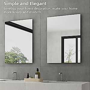 Mirrorons Frameless Mirror, Wall Mirror 40" x 32", Modern Rectangle Bathroom Mirrors for Wall with Polished Edge, Horizontally or Vertically. Upgraded Shatterproof Mirror, Entryways, Bathroom, Gym.