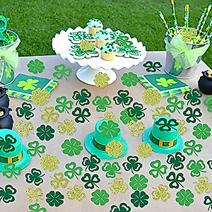 200Pcs Shamrock Confetti, St. Patrick's Confetti for Tables, Lucky Green Clover Confetti, St. Patricks Day Table Decor for Irish Party Supplies St. Patrick's Day Decorations