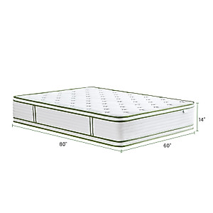 Dourxi Queen Mattress, 14 Inch Hybrid Mattress in a Box, Queen Size Mattress with Gel Memory Foam and Individual Pocket Springs, Cooling Sleep & Pressure Relief, Plush Feel, 80"*60"*14"