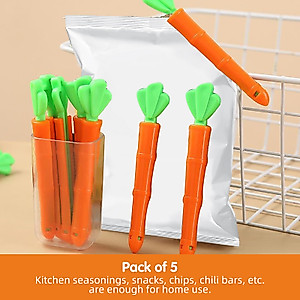 Refrigerator Sealing Clips, Cute Carrot Shape Food Bag Clips with Storage Box, Food Bag Sealer Clips for Kitchen, 2 Pack, 10 Pieces Total