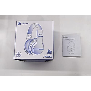 iClever BTH12 Kids Bluetooth Headphones 2 Pack,Colorful LED Lights Wireless Kids Headphones,74/85/94dB Volume Limited,55H Playtime,Bluetooth 5.2,Over Ear Headphones for iPad/Tablet/Traveling