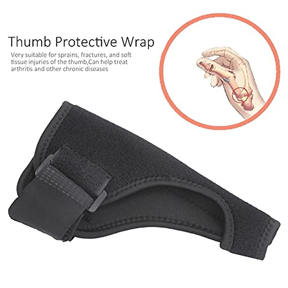 Thumb and Wrist Stabilizer Splint, Thumb Brace Black Adjustable Lightweight Breathable for Arthritis Soft Tissue Injuries of The Thumb