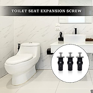 Toilet Seat Bolts,6 Pcs Toilet Seat Screws Toilet Seat Expanding Rubber Bolts for Top Fix Fixing Seats Toilet Seat Fittings Toilet Seat Hinges Toilet Lid Fixings Fixtures