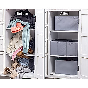 ZMVM – 2pk Closet Organizers and Storage – Foldable Clothes Organizer –Wardrobe Clothes Organizer with PP Board – Washable Clothes Organizer for Folded Clothes – 7 Grid Medium Pants Organizer (2pcs)