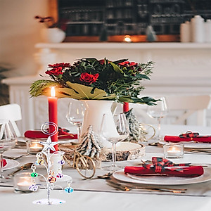 BinaryABC Christmas Tree Shape Photo Holder,Xmas Tree Place Card Holder Memo Holders,Christmas Table Ornaments (Colorful)