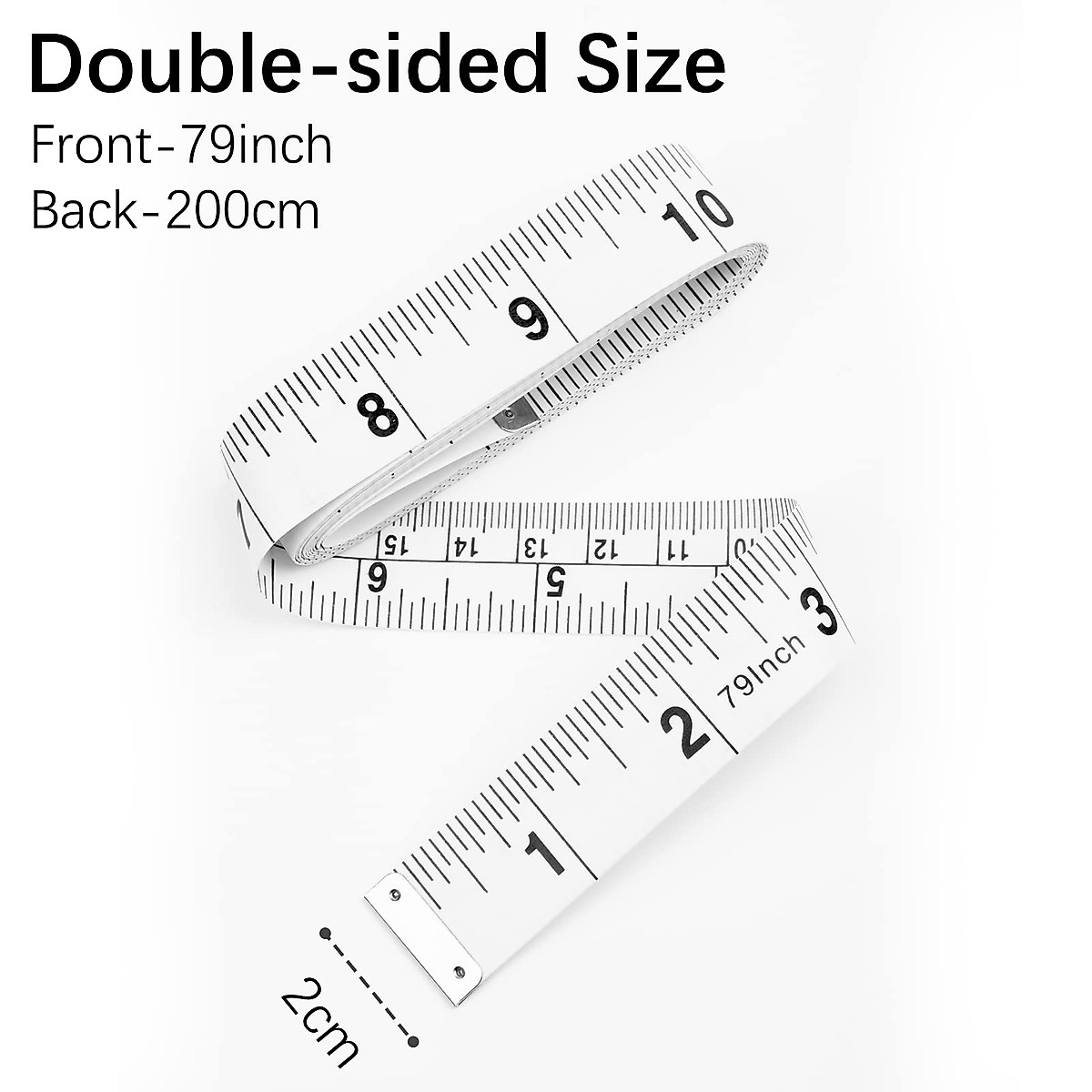 REIDEA Clothing Measure Tape Dual Sided, 79in/200cm Soft Fabric Tape Measure for Body Measurement Fitness, Weight Loss, Measuring Waist, Thighs, Arms, Sewing Clothing Tailor