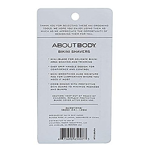 Kai About Body Bikini Shavers - Gentle Razors for Shaving, Trimming & Exfoliating - Includes 3 Beauty Groomers