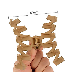 SuPoo Large Hair Clips 4.7" for Thick Hair, Strong Hold Banana Claw and Jumbo Jaw Clips, Cute Big Hair Clips for Women, Hair Styling Accessories, Matte Finish, 4 Count