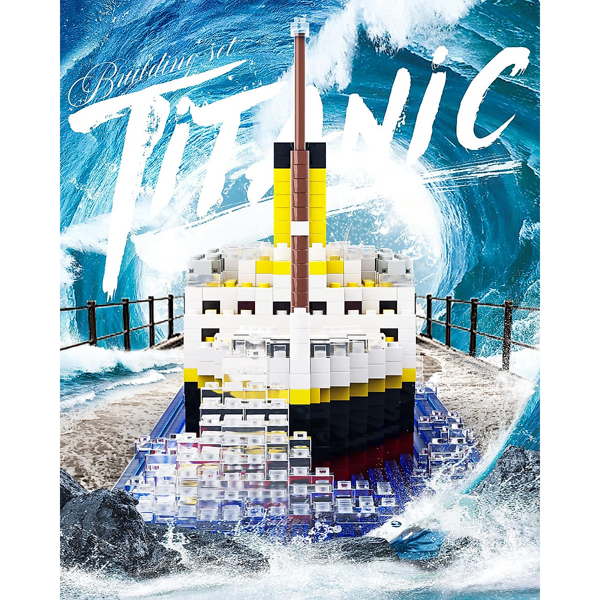 dOvOb Micro Mini Blocks Titanic Model Building Set with 2 Figure, 1872 Piece Mini Bricks Toy, Gift for Adults and Kids