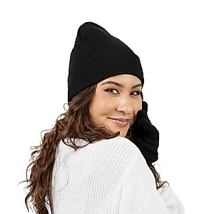 48x Winter Beanies & Gloves Combo Pack, Bulk Pack for Men Women, Warm Cozy Gift (Black)