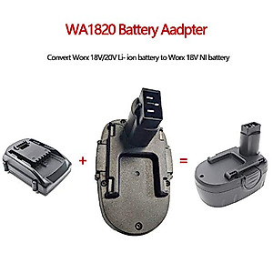 WA1820 for Worx Adapter 18/20V Li-ion Battery to 18V NI Cordless Power Tool WA3127 WA3152 WG150 WG152 WG250 WG541 WG900 WG901（not Battery）