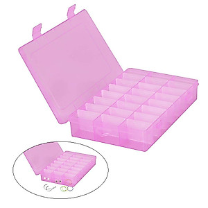 Tackle Box, Organizer Box, Jewelry Box Organizer Storage, 24 Grids Adjustable Box Plastic Detachable Beads Earrings Storage Case Jewelry Divider Container Jewelry Organizer Case()