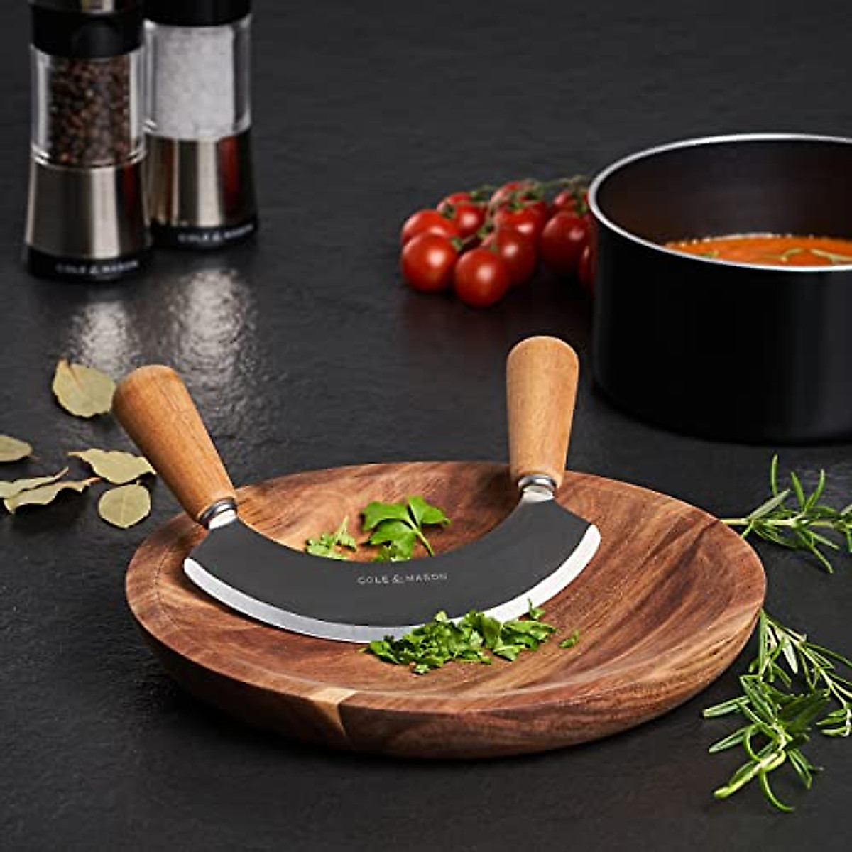 Cole & Mason Ashden Mezzaluna with Acacia Wood Board