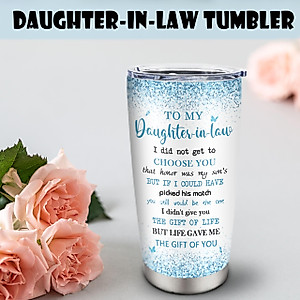 Vutieso Daughter In Law Gifts, Gifts For Daughter In Law Tumbler 20oz, Daughter In Law Gifts From Mother In Law, Daughter In Law Birthday Gifts, Future Daughter In Law Gifts, Daughter-in-law Gifts