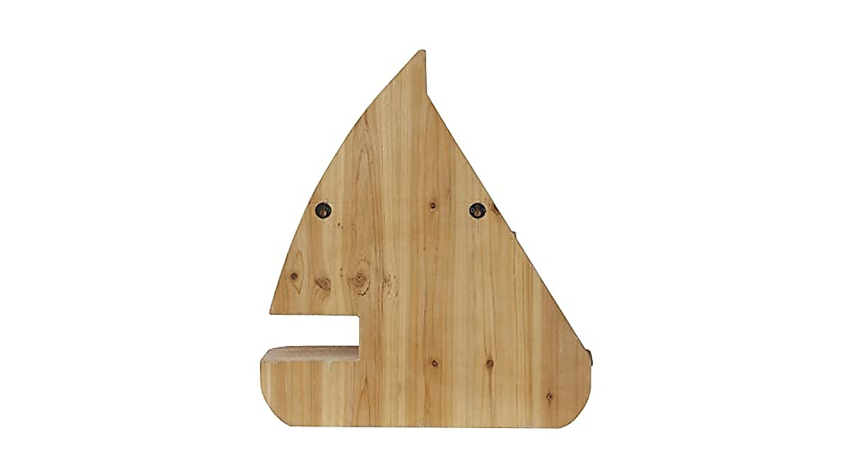 Deco 79 Nautical Wood Sail Boat Wall Shelf - 8 Cubbies