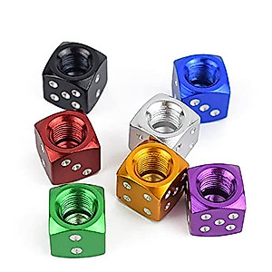 SUWEILE SZSZ 5pcs Aluminum Dice Valve Caps Tire Air Valve Stem Cap Cover for Car Trunk Mountain Road Bike Bicycle Wheel 0212 (Color : Purple)