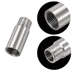 Awclub Shower Head Extension Arm, 2 Pack 2-Inch G1/2 Male x G1/2 Female Thread 304 Stainless Steel Cast Pipe Fitting Coupler