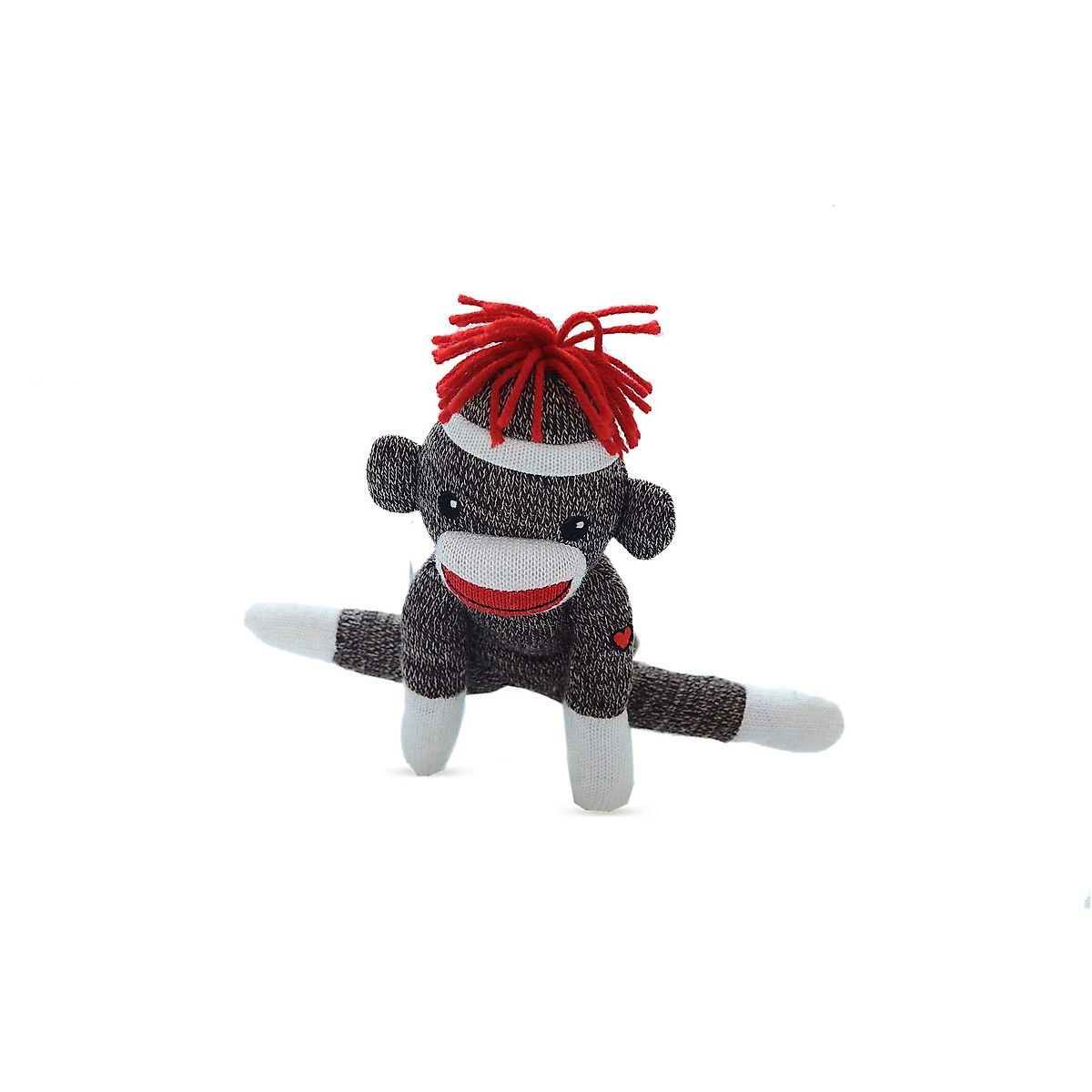 Plushland Adorable Sock Monkey 8 Inches Tall - Soft Realistic Plush Knitted Stuffed Animal Toy Gift - for Kids, Babies, Teens, Girls and Boys (Brown)