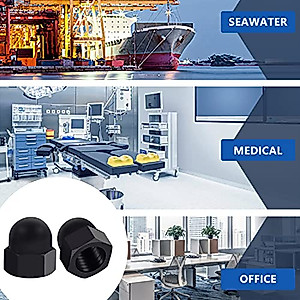 smseace 110pcs 7-Values Acorn Nuts Bolt Cap kit M3/ M4/ M5/M6/M8/M10/M12 Hex Acorn Cap Nuts Nylon Screw Covers Caps Acorn Cap Nuts Assortment Kit