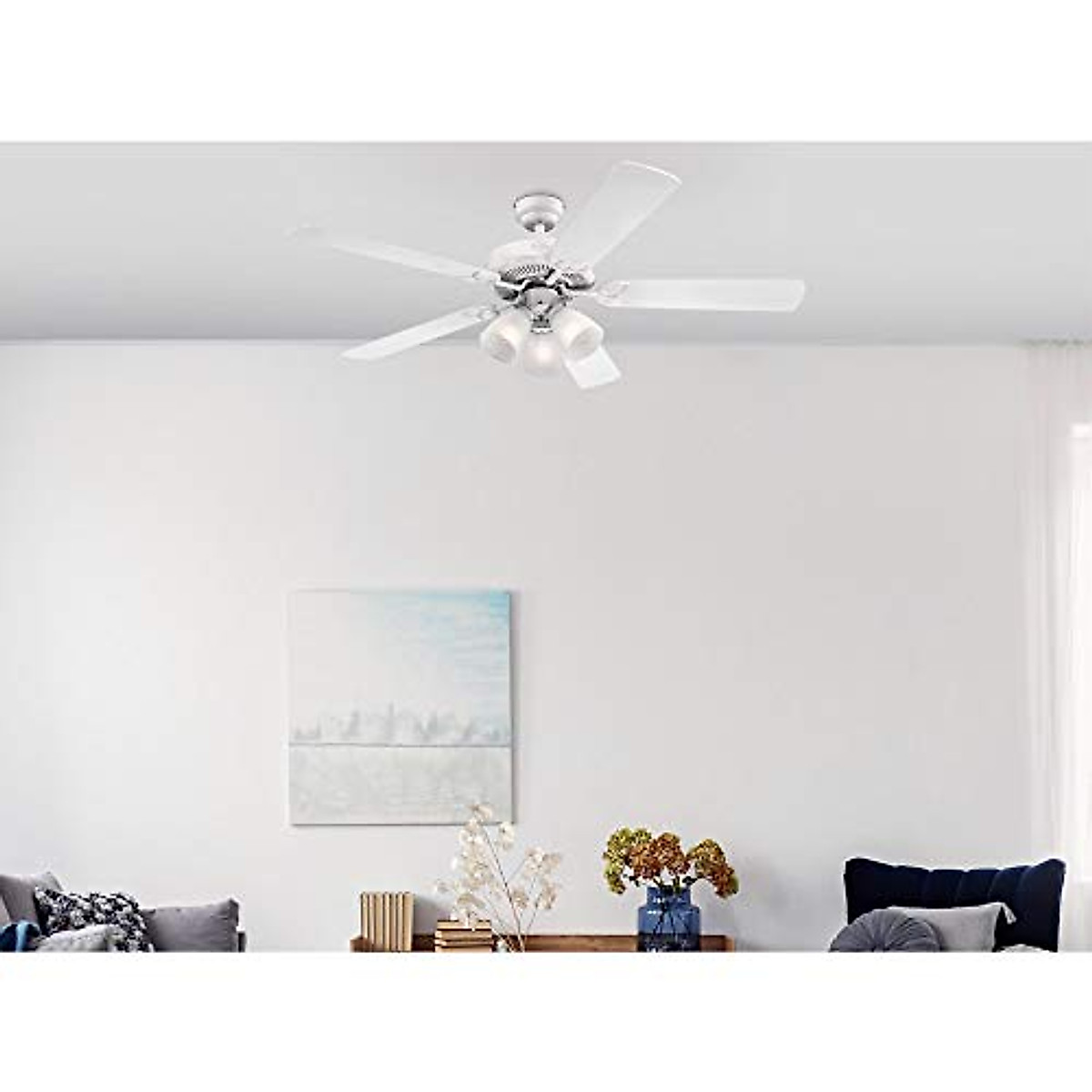 Westinghouse 7236400 Vintage Indoor Ceiling Fan with Light, 52 Inch, White