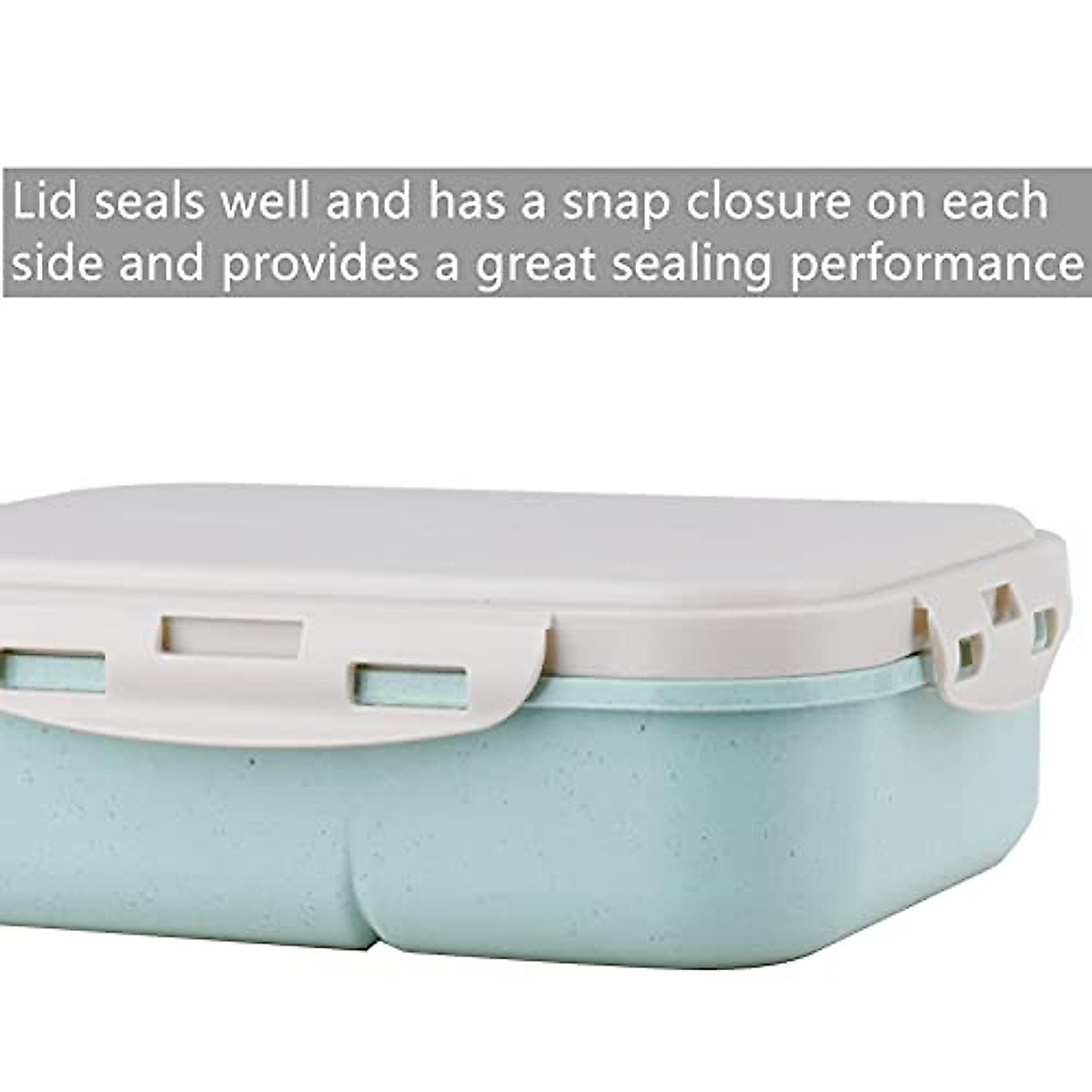 Dicunoy 4 Pack Bento Box, Lunch Box Container with 3 Compartments for Kids, Easy Snack Boxes with Utensils for Dinner, Salad, Toddler, Adults, School, Work