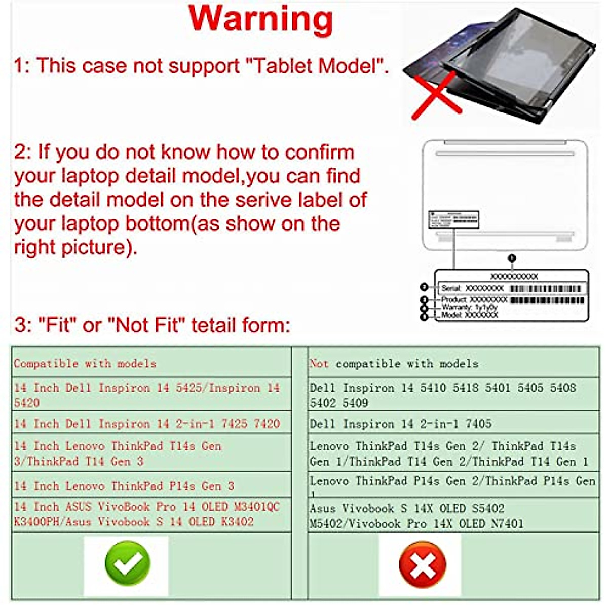 Alapmk Protective Case for 14" Dell Inspiron 14 5425 5420 5430/Inspiron 14 2-in-1 7425 7420/Inspiron 14 Plus 7420 & Asus Vivobook S 14 OLED K3402/M3402[Not fit Inspiron 14 5410 5418],Black
