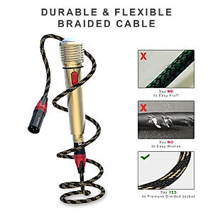 BEZOKABEL XLR Cables, XLR Microphone Cables 3ft 10 Packs Nylon Braided Balanced XLR Speaker Cable 3-Pin Male to Female Mic Cable for Microphones, Mixer and Speaker Systems