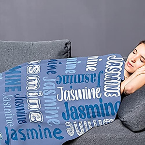 Personalized Blanket with Name Custom Throw Blanket for Kids Adults Customized Soft Name Blankets Personalized Gifts for Birthday Christmas Valentines Day 50x60