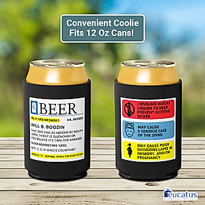 Durable, Funny Fake Beer Prescription Can Cooler 2pk. Long-Lasting, Hilarious Design Neoprene Collapsible Drink Huggers. Great Gag Gifts or Practical Joke Prank Can Sleeve. Waterproof Beer Sleeves