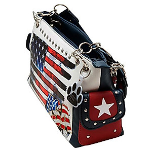 HW Collection USA American Flag Stars Stripe Concealed Carry Country Patriotic Handbag Wallet Set (USA Flag Set)