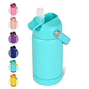 Kerilyn 12oz Leak-proof Kids Water Bottle With Straw, Insulated Stainless Steel Vacuum Bottle For School, BPA Free, Green