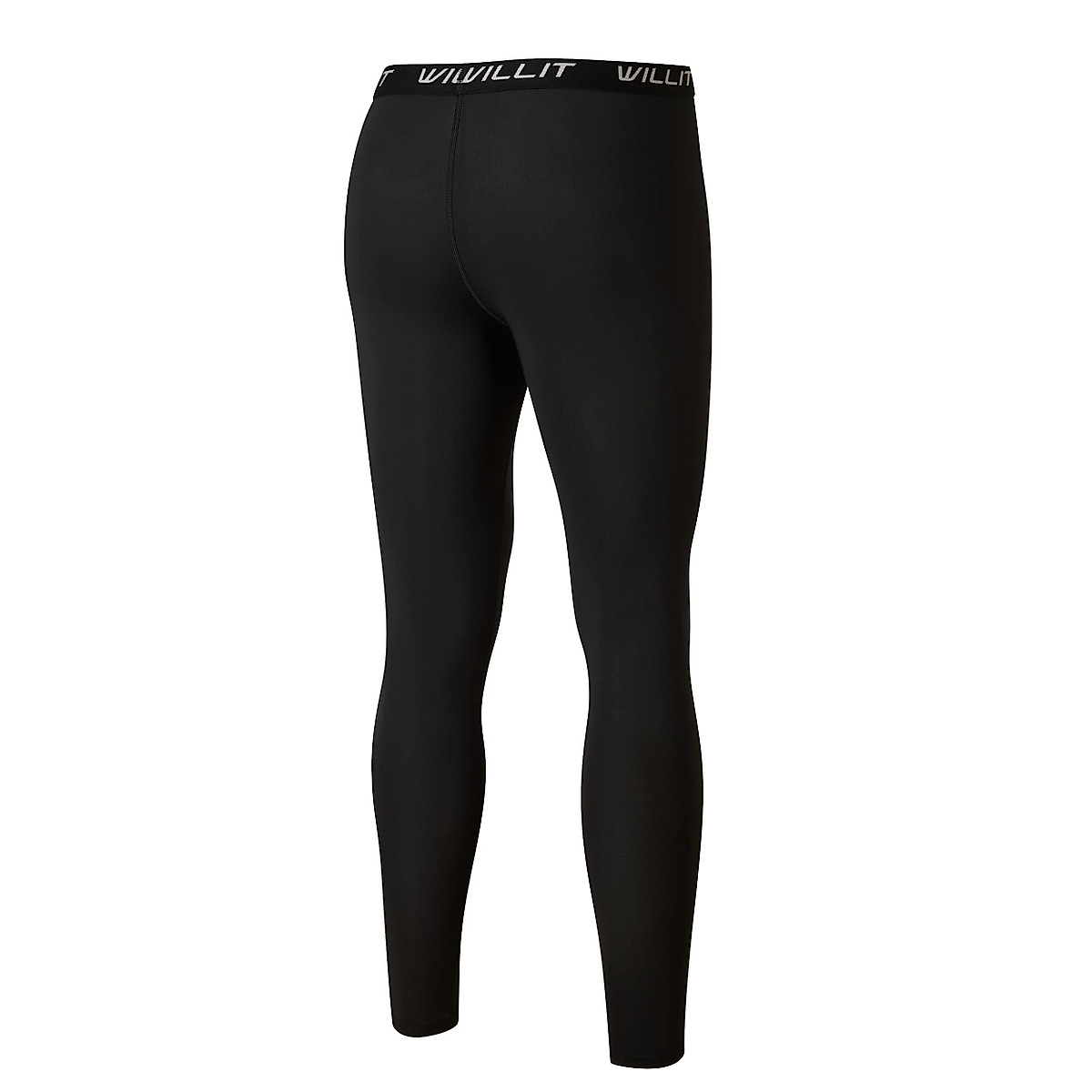 Willit Boys' Leggings Quick Dry Youth Compression Pants Basketball Sports Tights Kids Base Layer Black XS