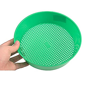 EMVANV Garden Sieve Plastic Mesh Soil Sieve Mesh Screen, Plastic Garden Sieve Riddle Green for Compost Soil Stone Mesh Gardening Tool, for Filtering Earth Stone