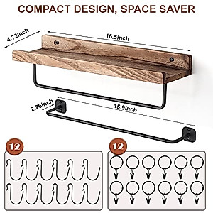 HYDERMUS Hat Rack Wall Mount with Shelf Hat Organizer for 24 Baseball Caps Metal Hat Holder Organizer for Closet Wall Storage Organization Display Carbonized Black