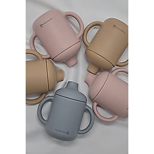 TeenyBearProducts Silicone Sippy Cup, 4oz, Training Cup With Non Slip Handles, 100% Food Grade Silicone (Slate, 1)