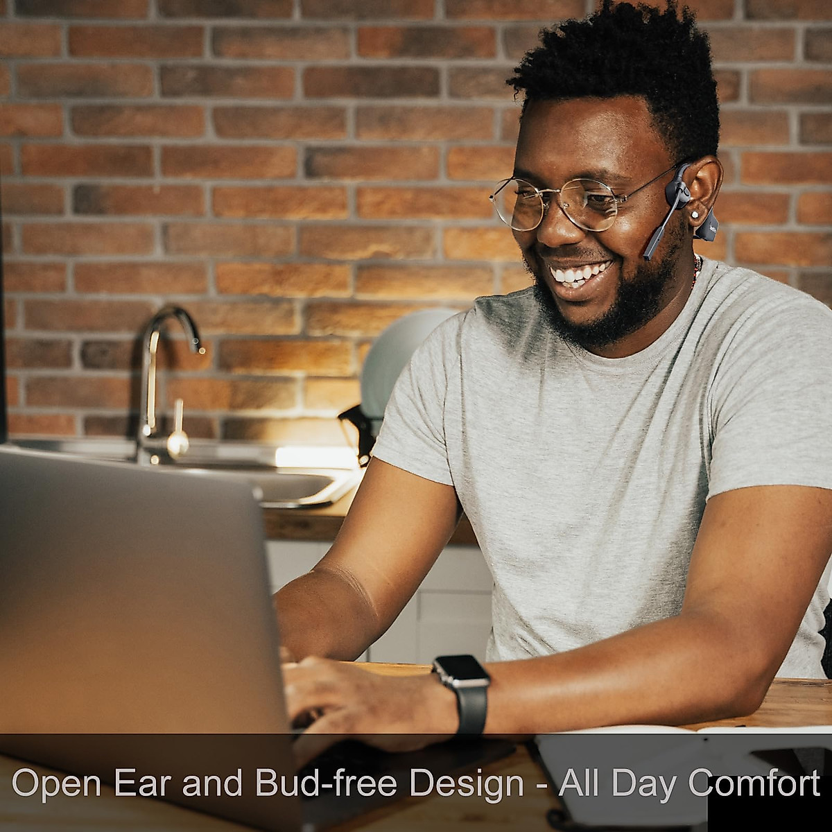 MASTJUST Bone Conduction Headphones with Mic Bluetooth 5.2 Open Ear Headphones with Boom Mic Wireless Headset Waterproof Earphones Conducting Headphones, Quick Charge, Multi-point Pairing