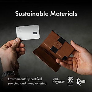 Ekster Parliament Men's Wallet | RFID Blocking Leather Minimalist Cardholder | Slim Wallet for Men - Designed for Quick Card Access with Push Button (Caramel)