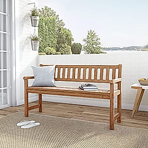 Linon Justice Catalan Bench, Teak